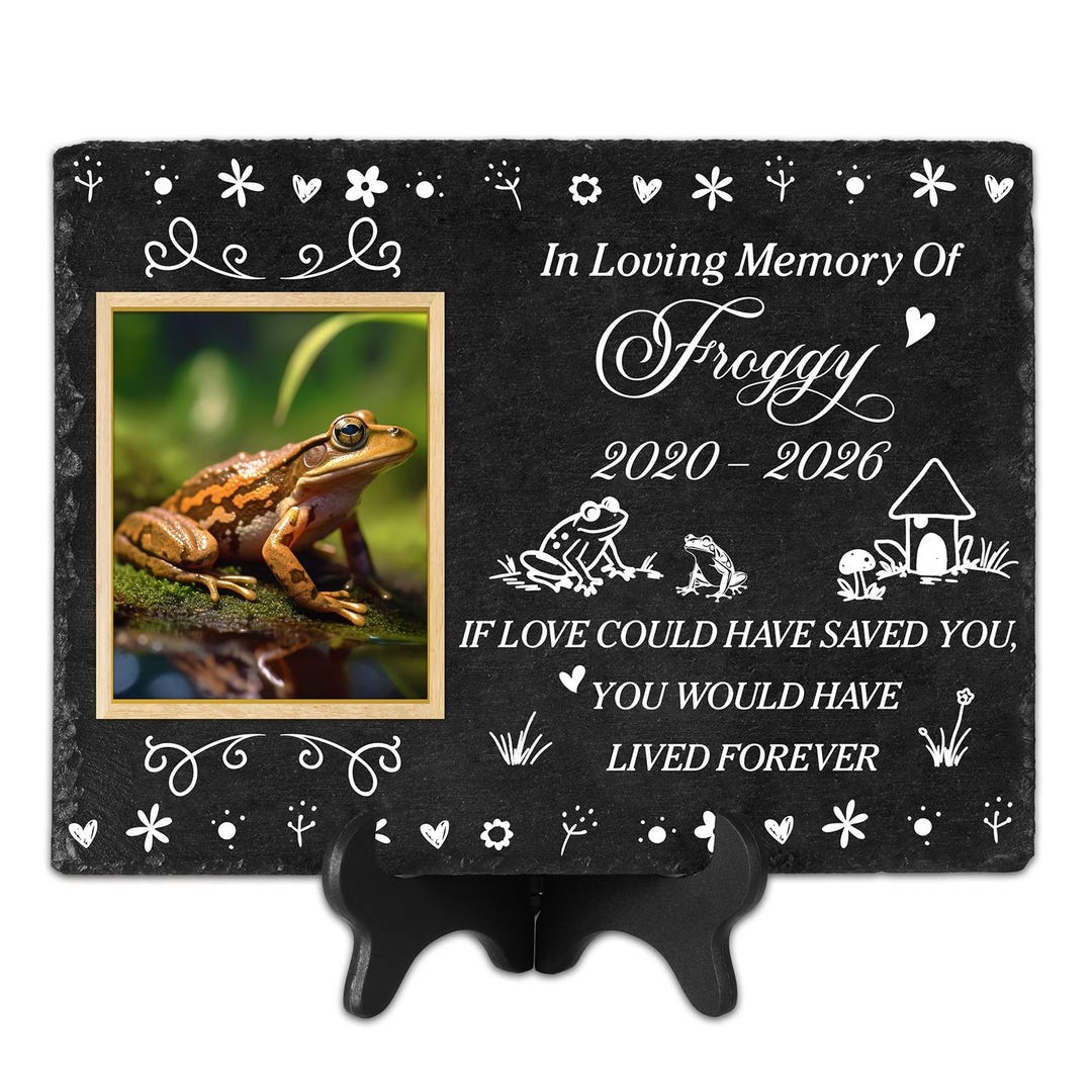 Personalized Frog Memorial Stone, Custom Memorial Plaque, Pet Loss Gift ...