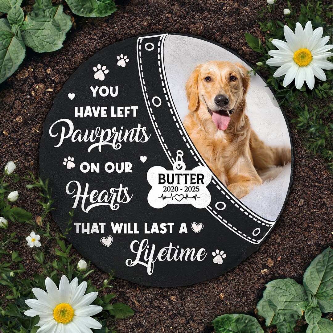 Personalized Dog Memorial Slate Stone - Pet Memorial Gift for Pet ...