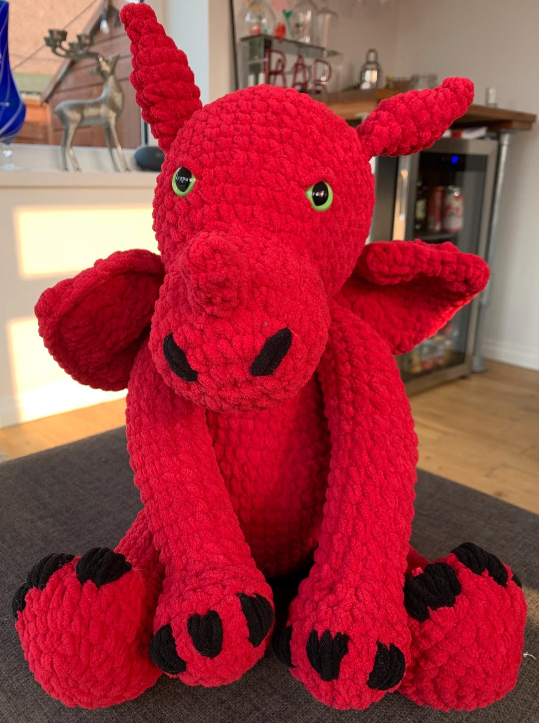 Handmade Crochet Welsh Dragon Made in Wales Large Handsome Chap Soft ...