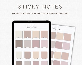DIGITAL Sticky Notes Transparent Stickers, Pre-cropped, PNG, Goodnotes ...