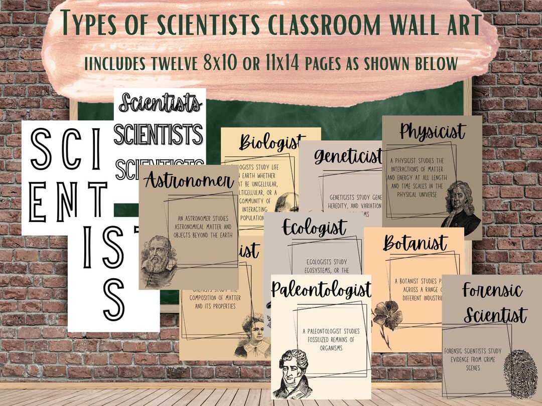 Types of Scientists Science Classroom Science Teacher Wall Art Decor - Etsy