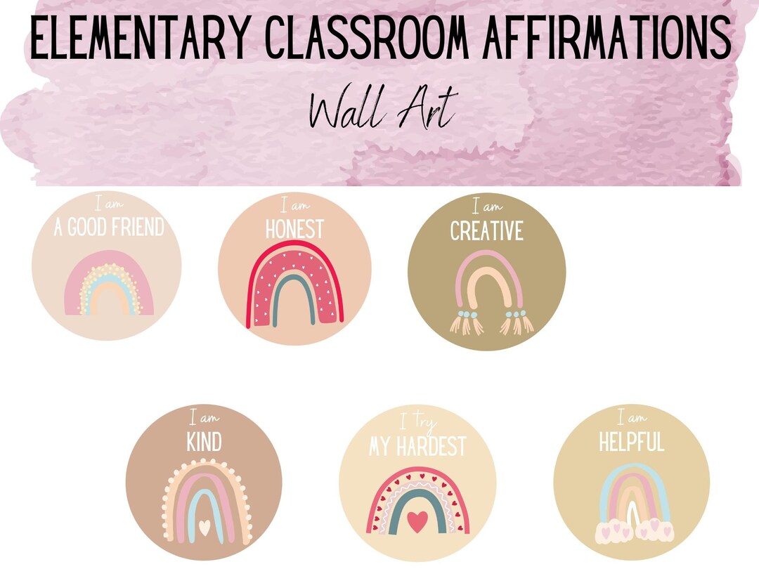 Elementary Classroom Affirmations Decor Wall Art - Etsy