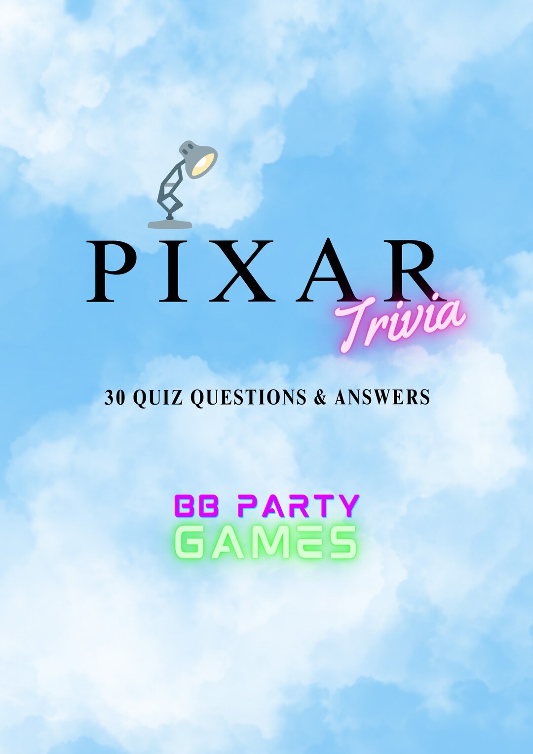 Printable Trivia Quiz Pixar Themed Questions Party Game Downloadable - Etsy