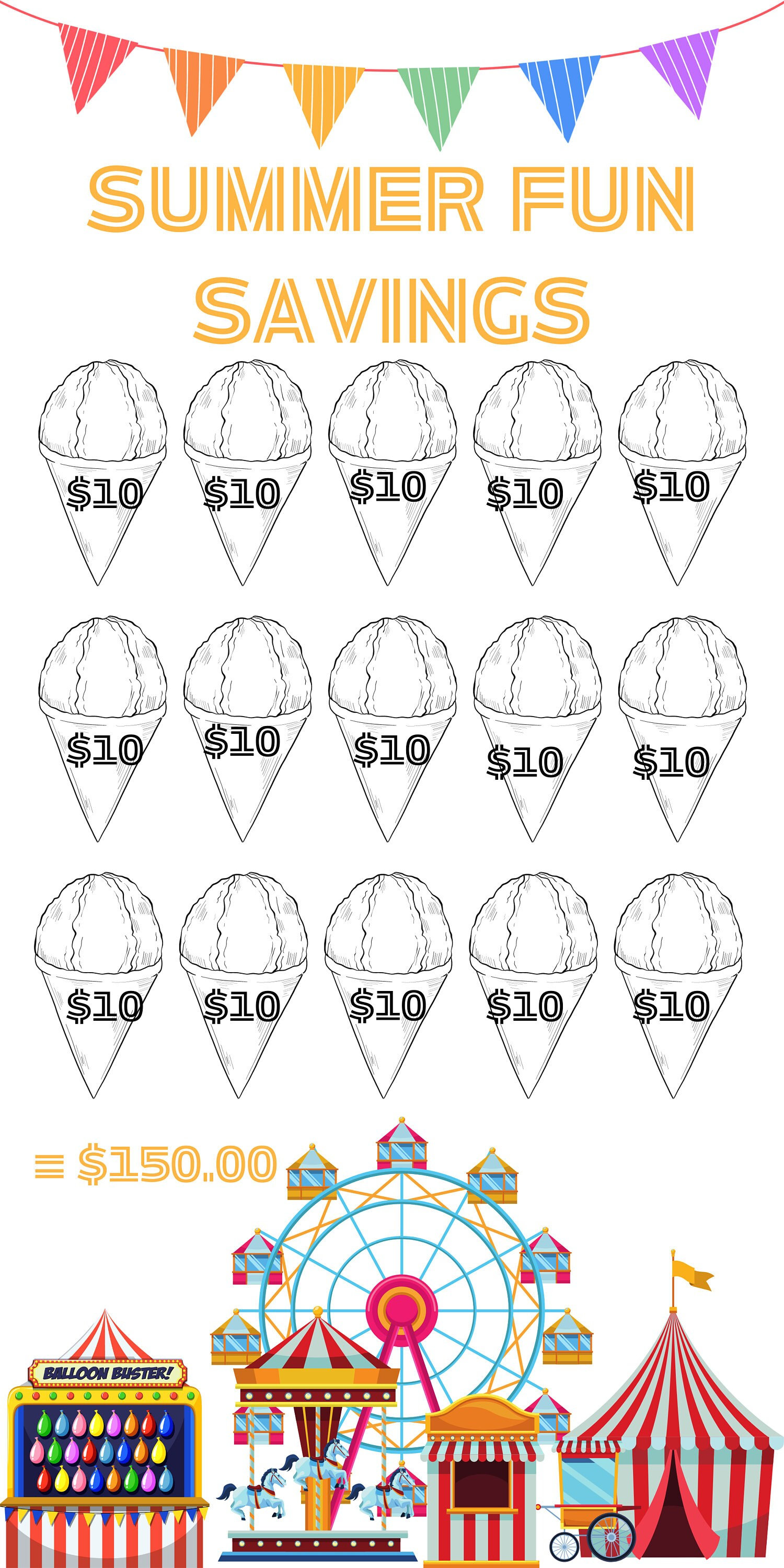 Summer Fun Savings Challenge/ Vacation/savings Challenge/savings ...