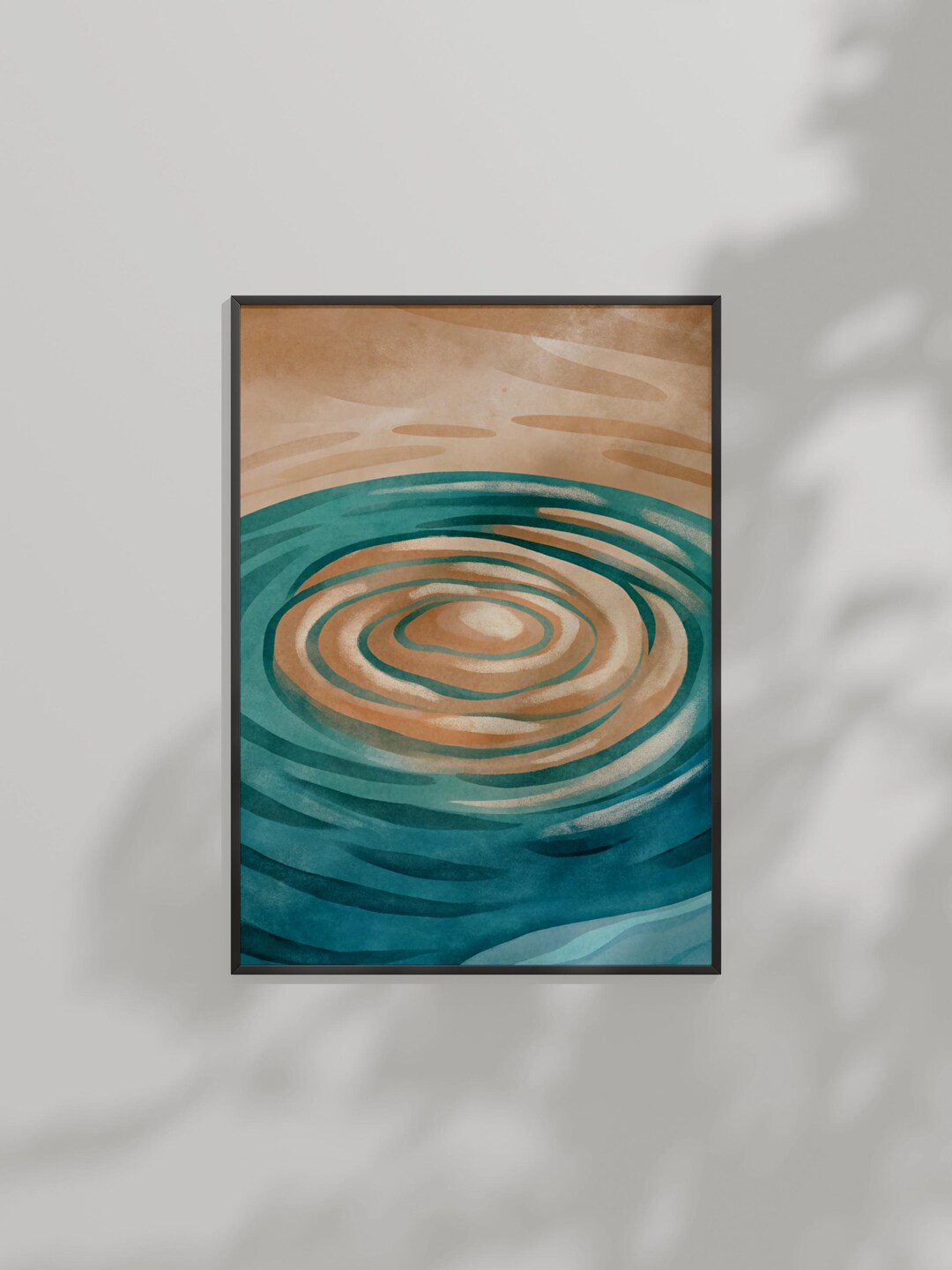 Abstract Water Ripple Digital Wall Art Print - Calm Minimalist ...