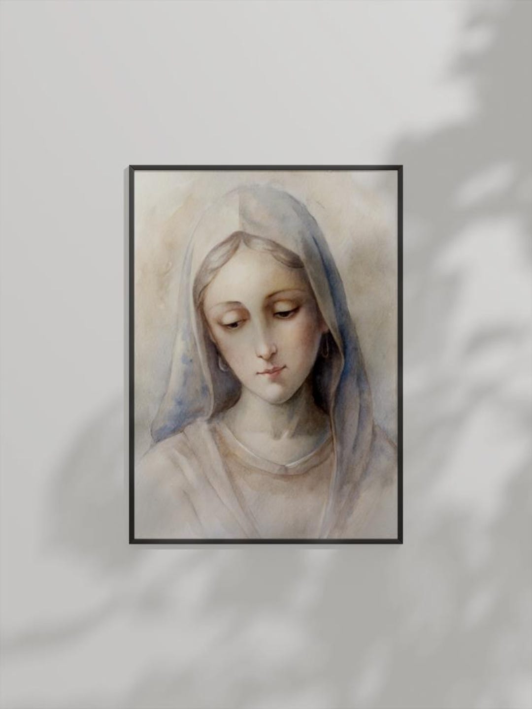 Virgin Mary Portrait - Graceful Watercolor Art - Etsy