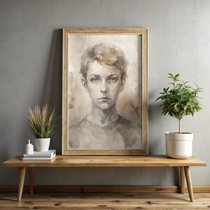 Realistic Watercolor Portrait of a Boy – Printable Wall Art - Etsy
