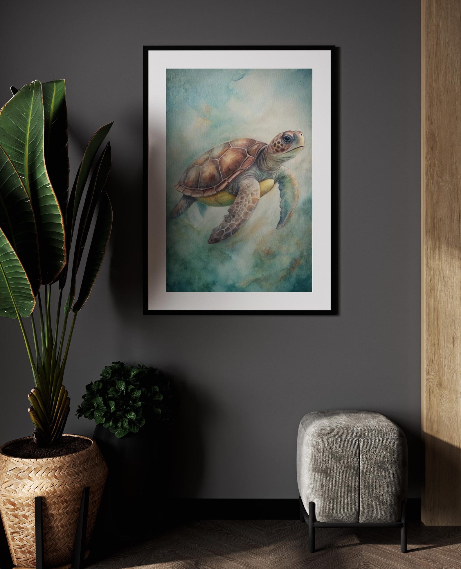 Watercolor Sea Turtle Art | Underwater Wildlife Print | Ocean-inspired ...