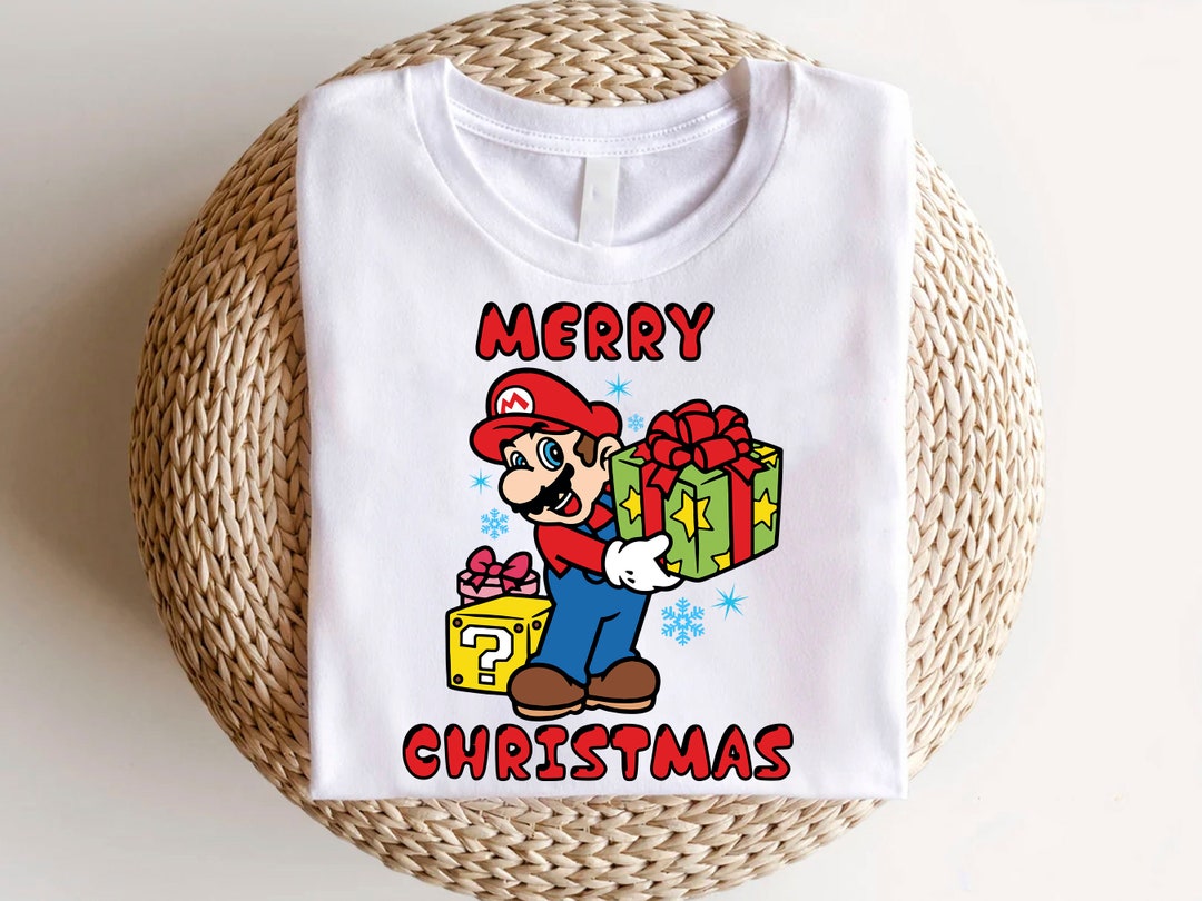 Merry Christmas Mario Tee Christmas Super Mario Shirt Super - Etsy