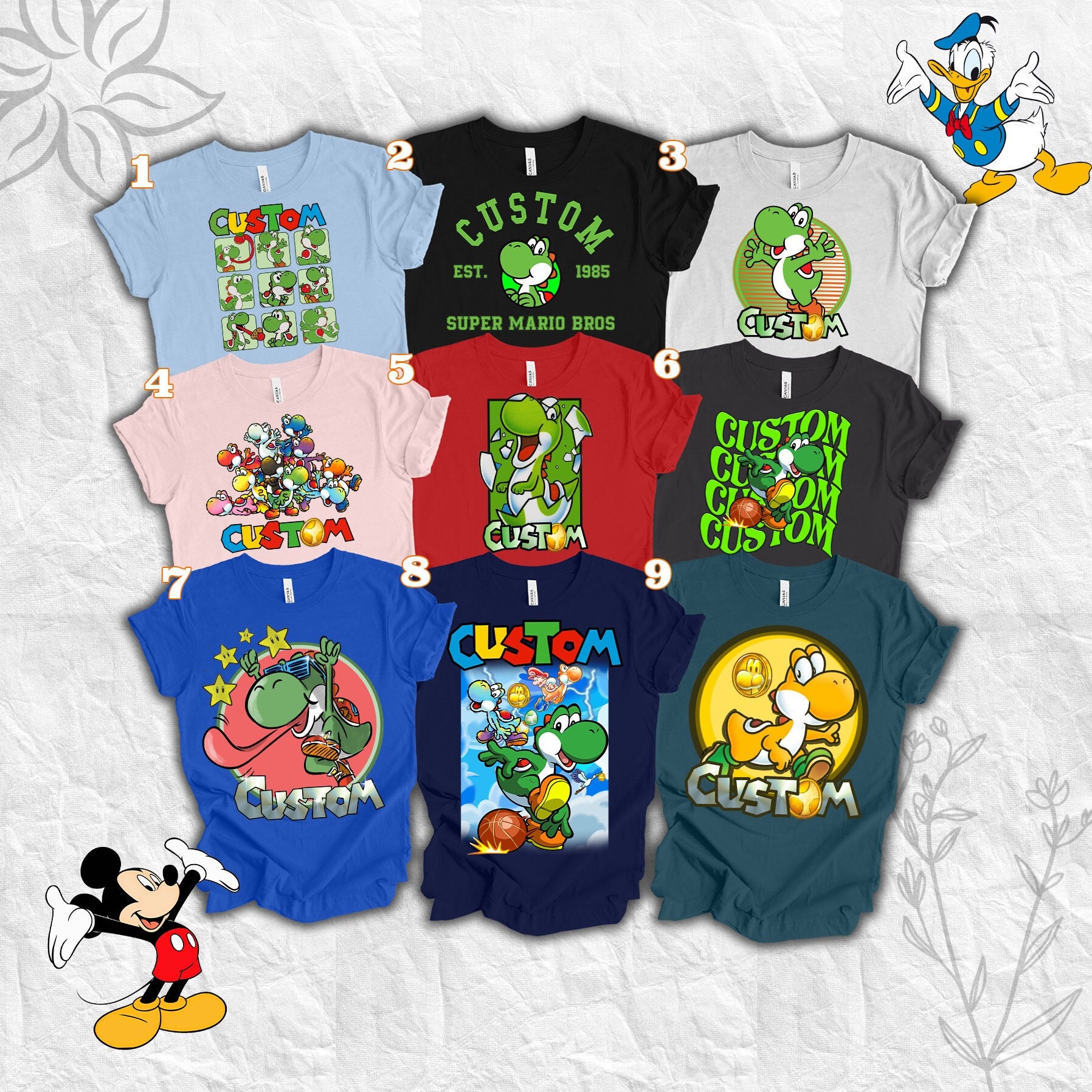 Limited Yoshi Tee,super Mario Birthday Party Shirt,super Mario Gaming ...