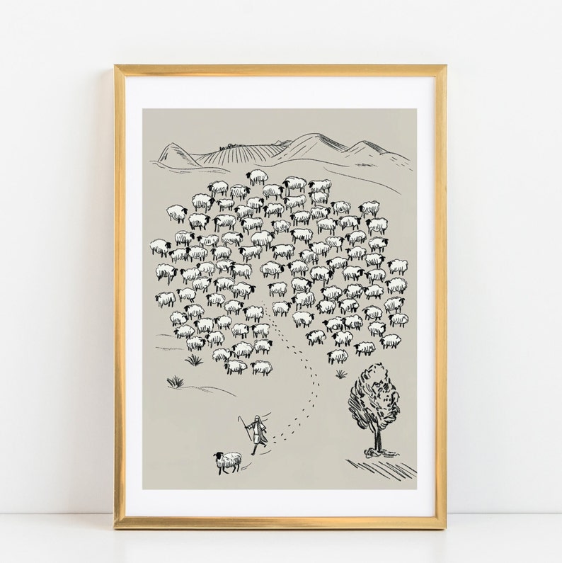 Jesus Leaves the 99 Parable of the Lost Sheep Jesus Wall - Etsy