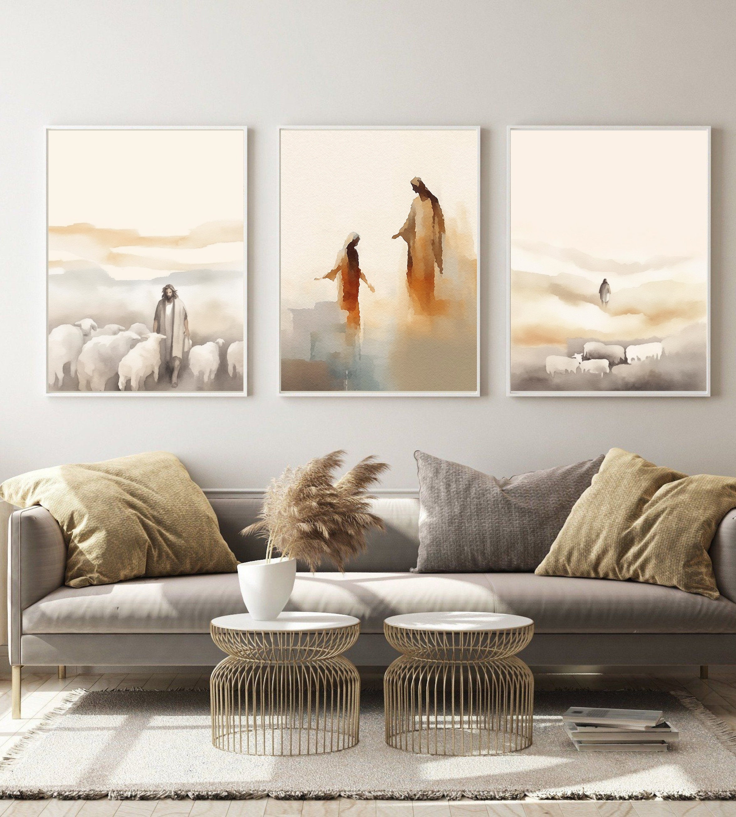 Jesus Heals Bleeding Woman Jesus Bible Wall Art Modern - Etsy