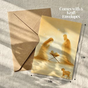 Set of 6 Christmas Cards With Envelopes Christian Greeting Card ...
