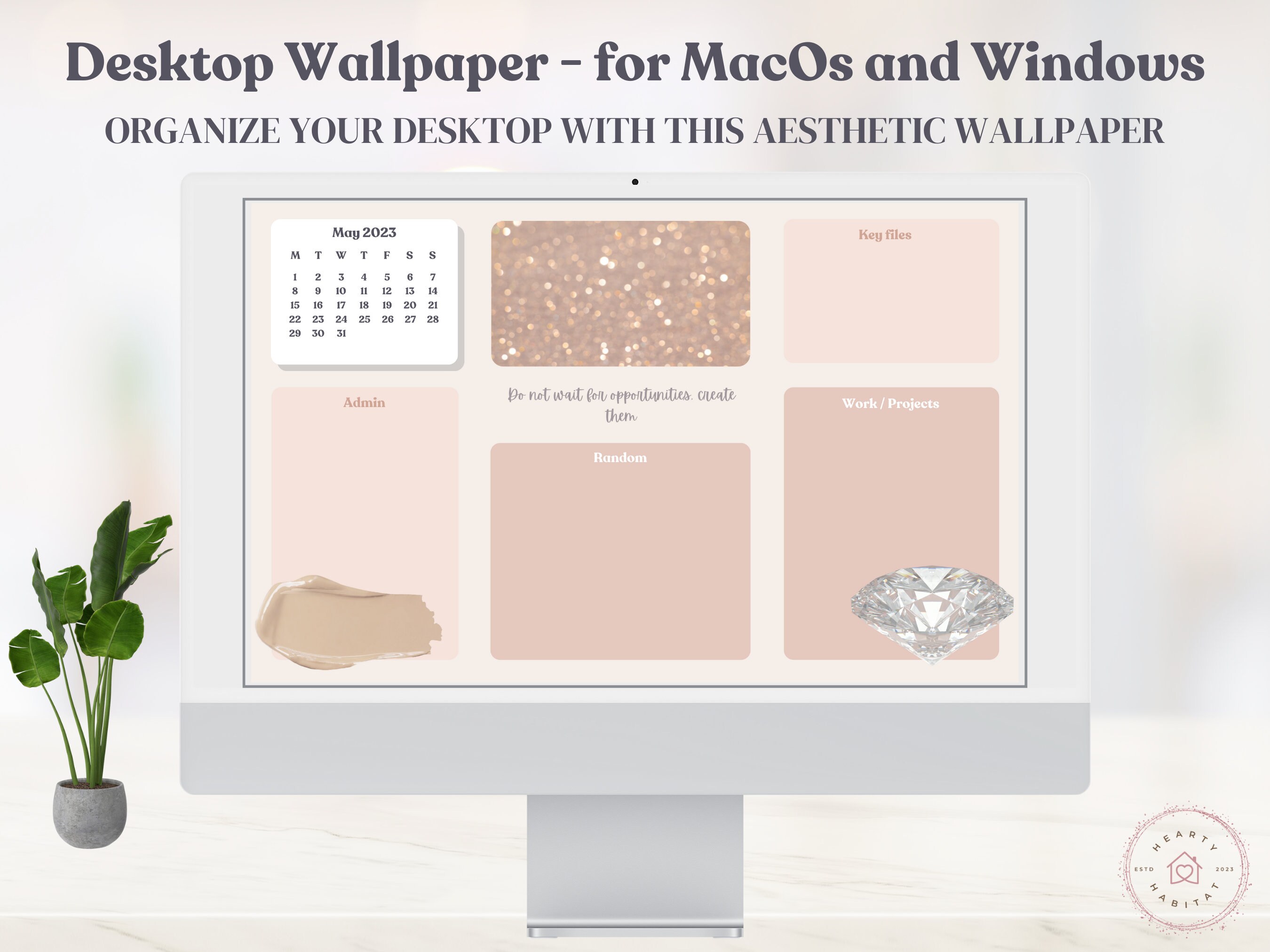 2023 Desktop Organizer Wallpaper, Digital Calendar - Etsy