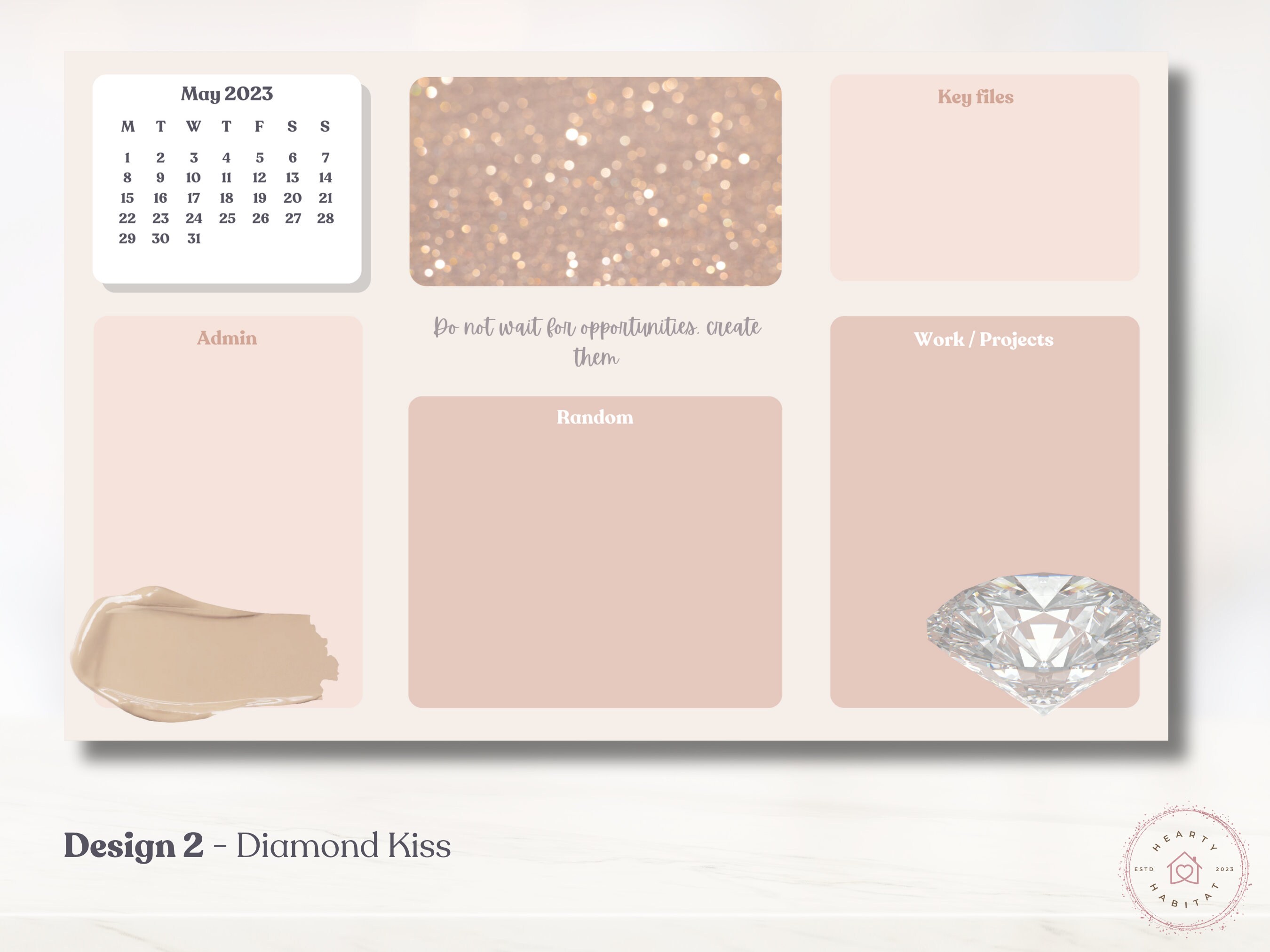 2023 Desktop Organizer Wallpaper, Digital Calendar - Etsy