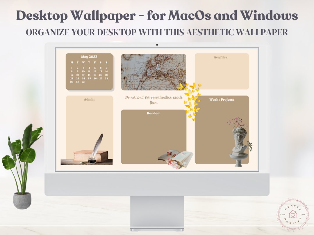 2023 Desktop Organizer Wallpaper, Digital Calendar - Etsy