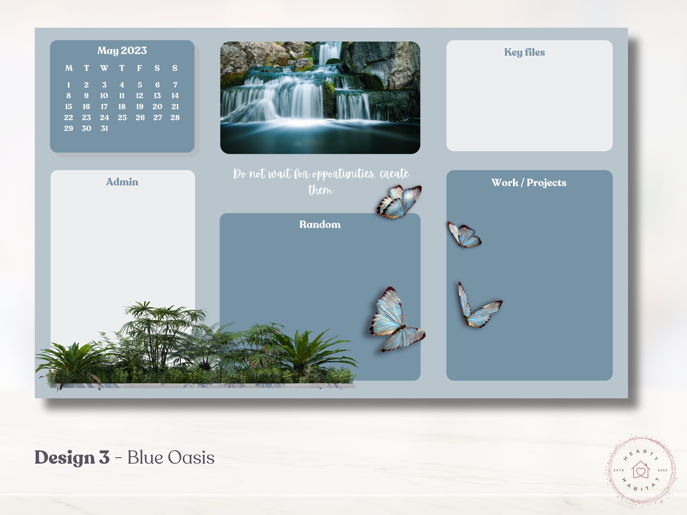 2023 Desktop Organizer Wallpaper, Digital Calendar - Etsy