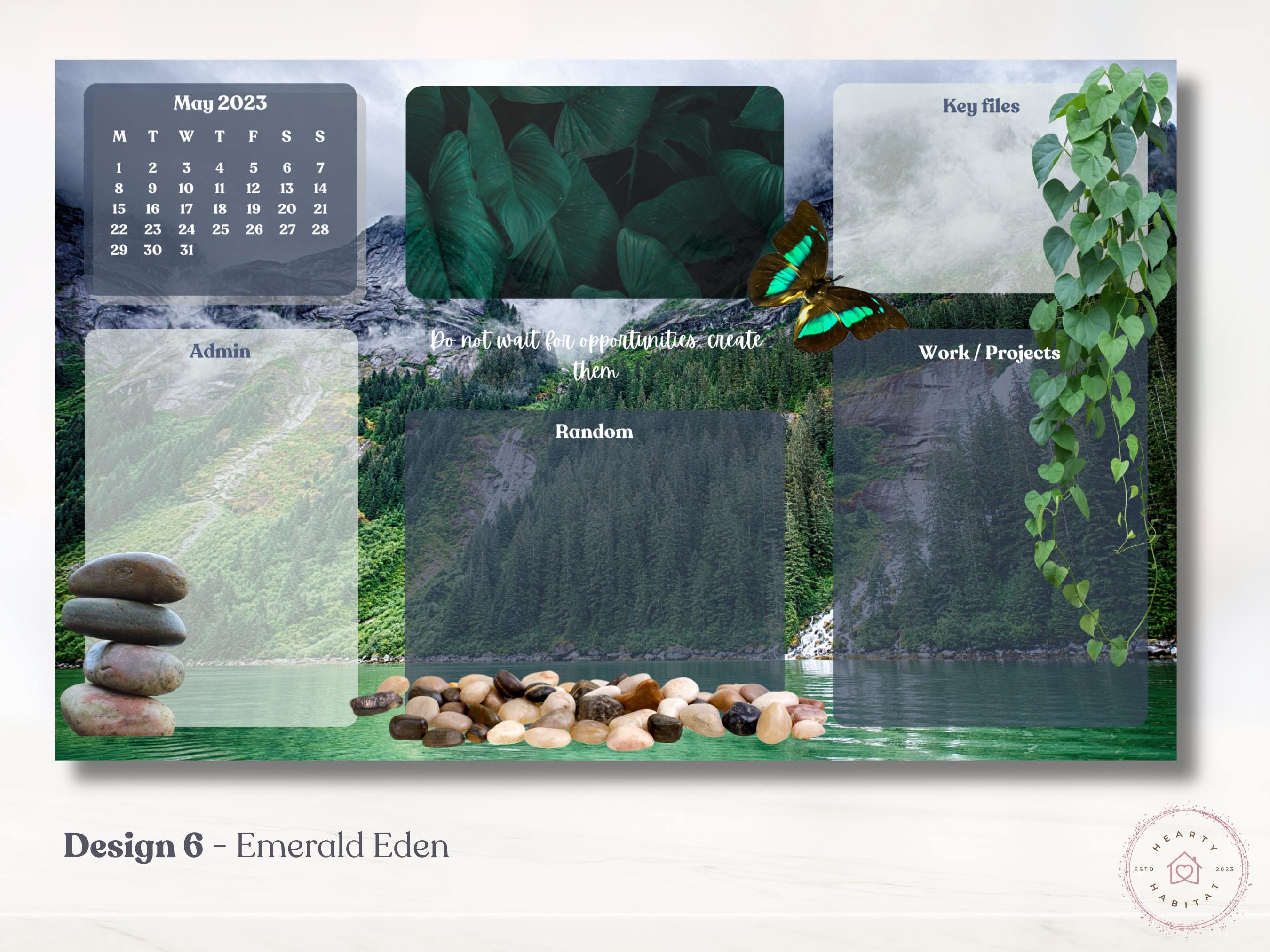 2023 Desktop Organizer Wallpaper, Digital Calendar - Etsy