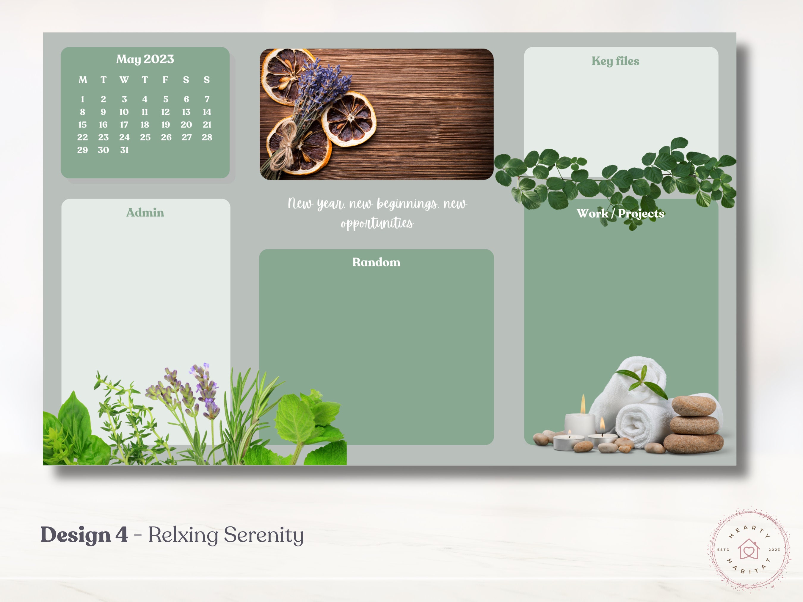 2023 Desktop Organizer Wallpaper, Digital Calendar - Etsy