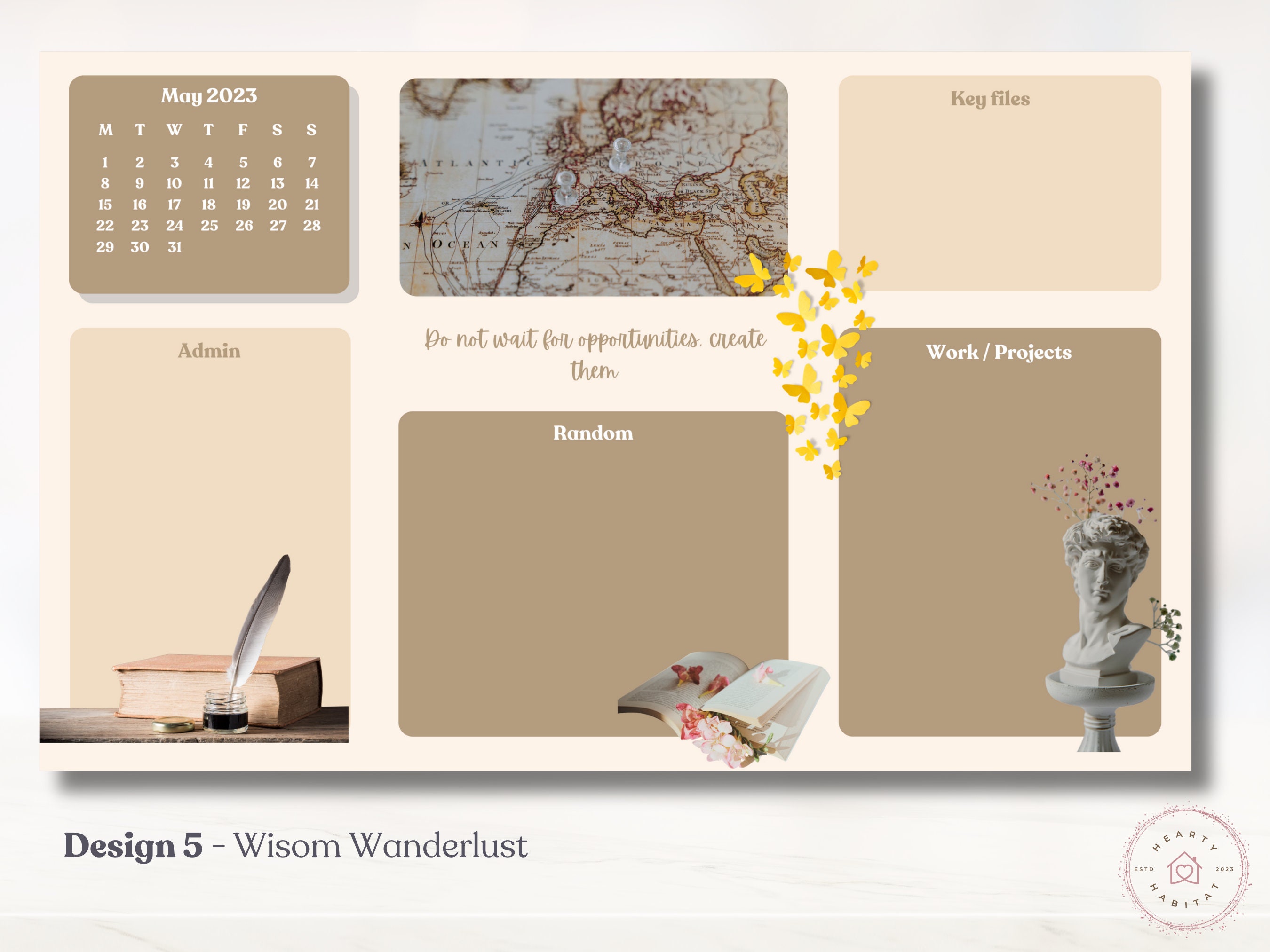2023 Desktop Organizer Wallpaper, Digital Calendar - Etsy