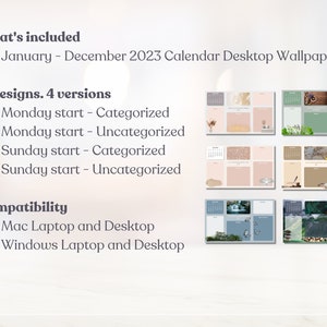 2023 Desktop Organizer Wallpaper, Digital Calendar - Etsy