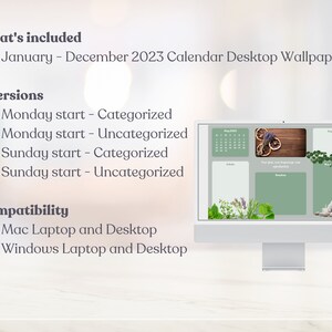 2023 Desktop Organizer Wallpaper, Digital Calendar - Etsy