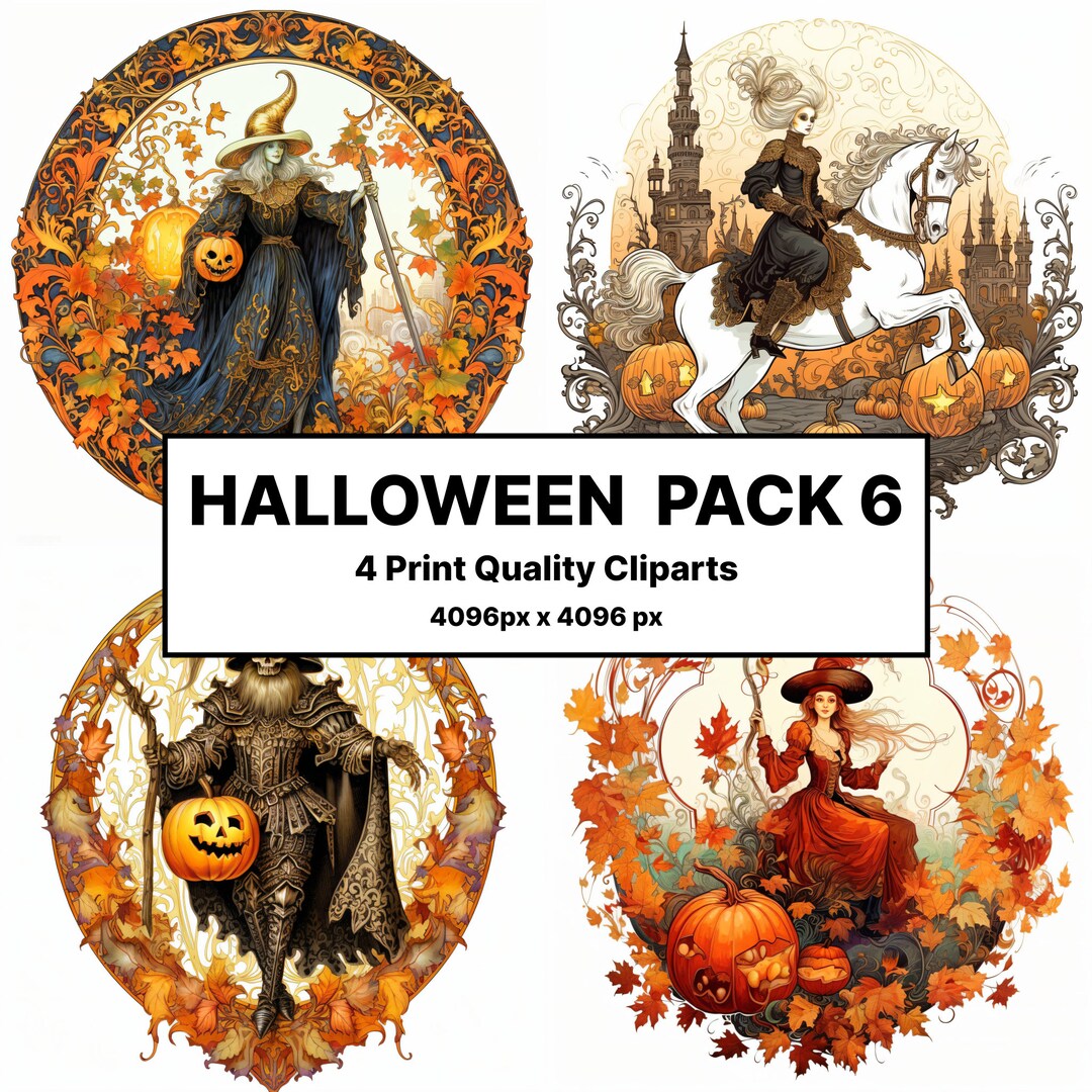 Halloween Pack 6 Clipart, Digital Cliparts - Fine Art Digital Clipart ...