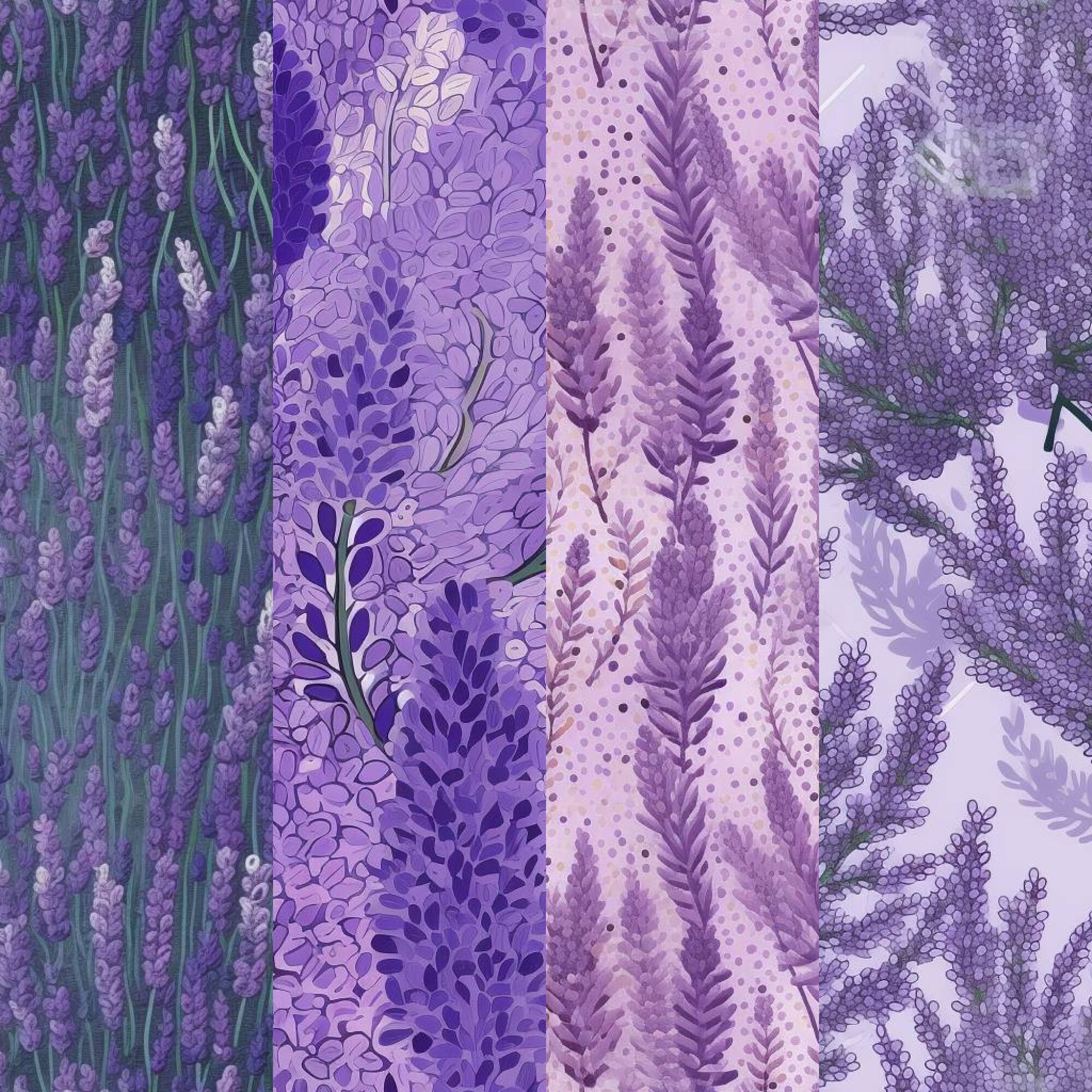 Lavender Pack 2, Flowers Digital Paper, Flowers Seamless Pattern ...