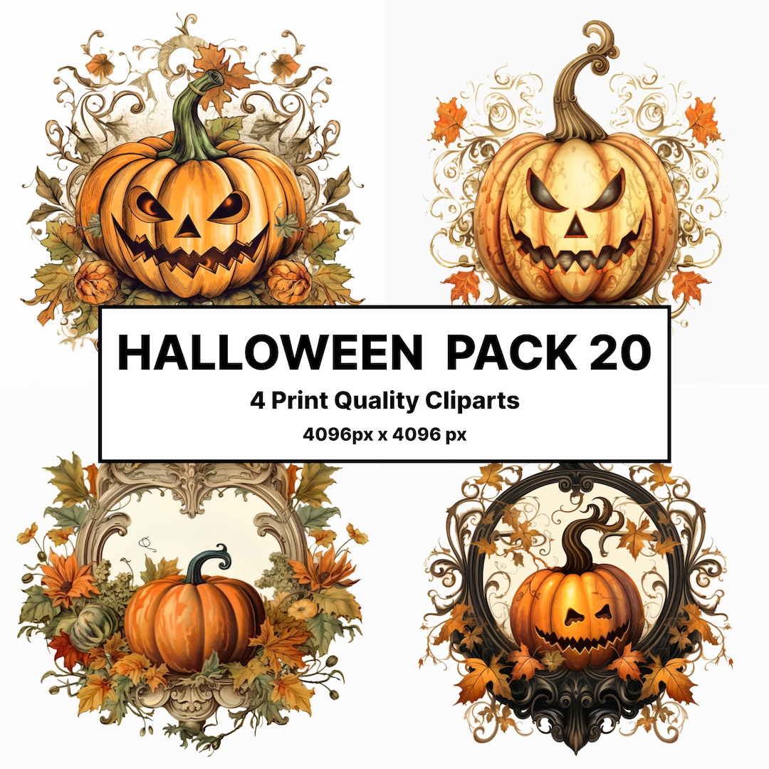 Halloween Pack 20 Clipart, Digital Cliparts - Fine Art Digital Clipart ...