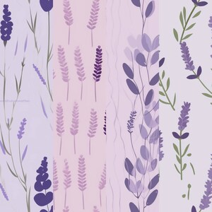 Lavender Pack 2, Flowers Digital Paper, Flowers Seamless Pattern ...