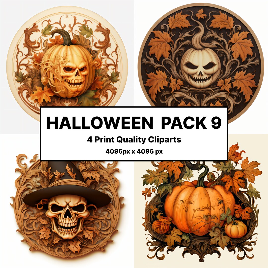 Halloween Pack 9 Clipart, Digital Cliparts - Fine Art Digital Clipart ...