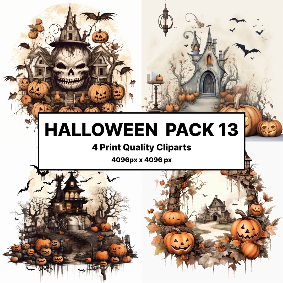 Halloween Pack 13 Clipart, Digital Cliparts - Fine Art Digital Clipart ...