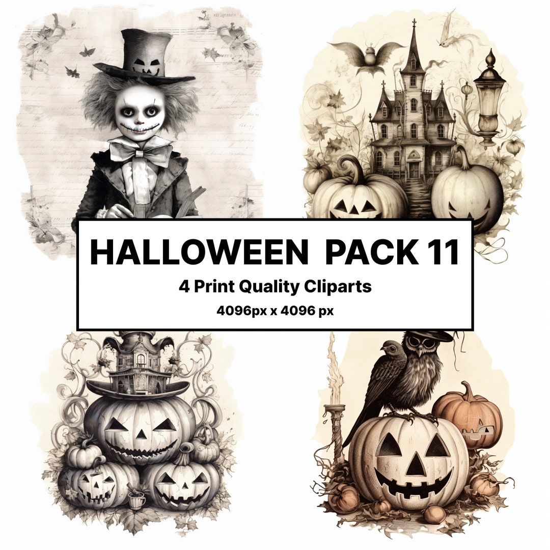 Halloween Pack 11 Clipart, Digital Cliparts - Fine Art Digital Clipart ...