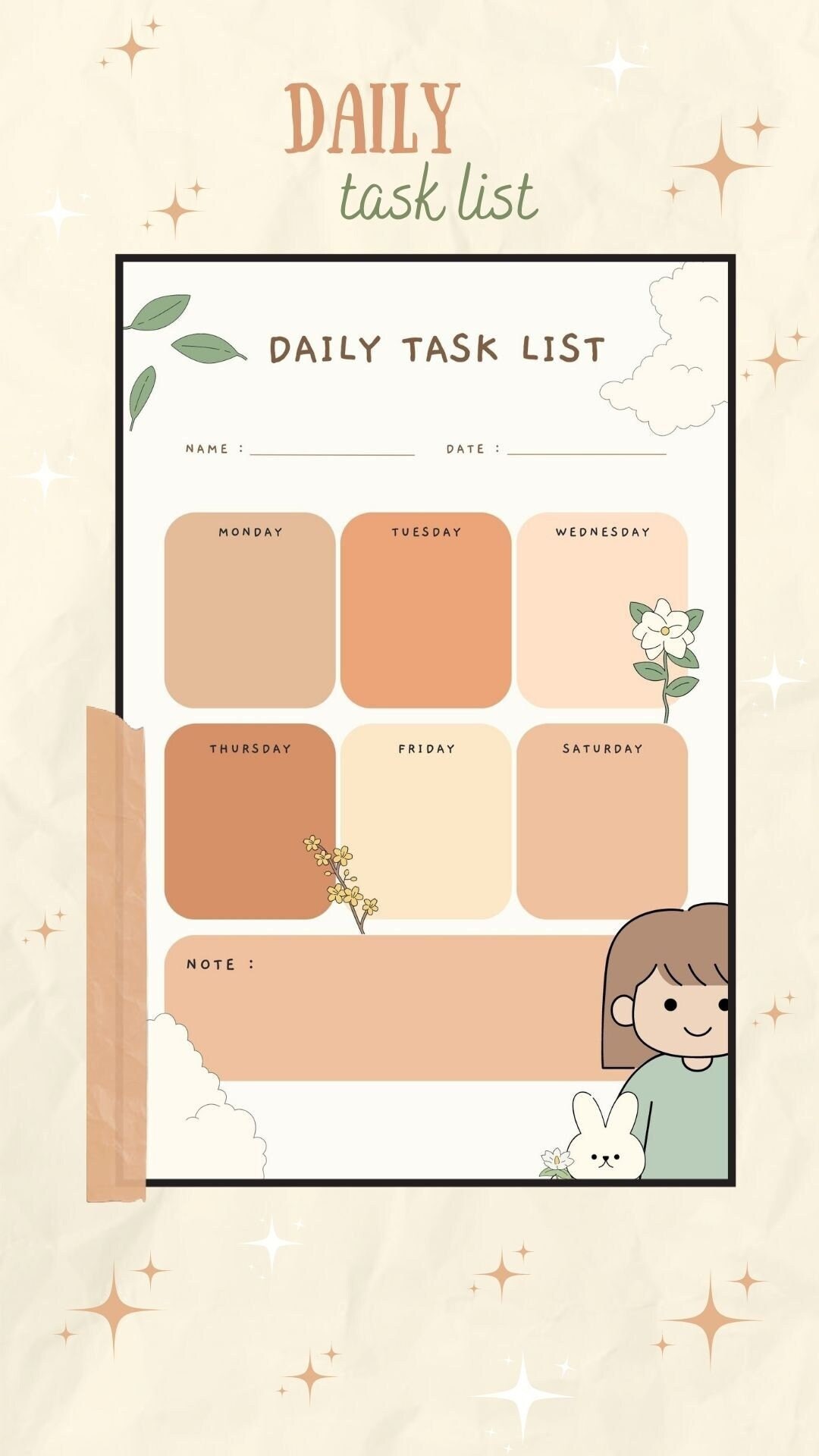 Daily Task List Daily to Do List Printable Goodnotes to Do List to Do ...