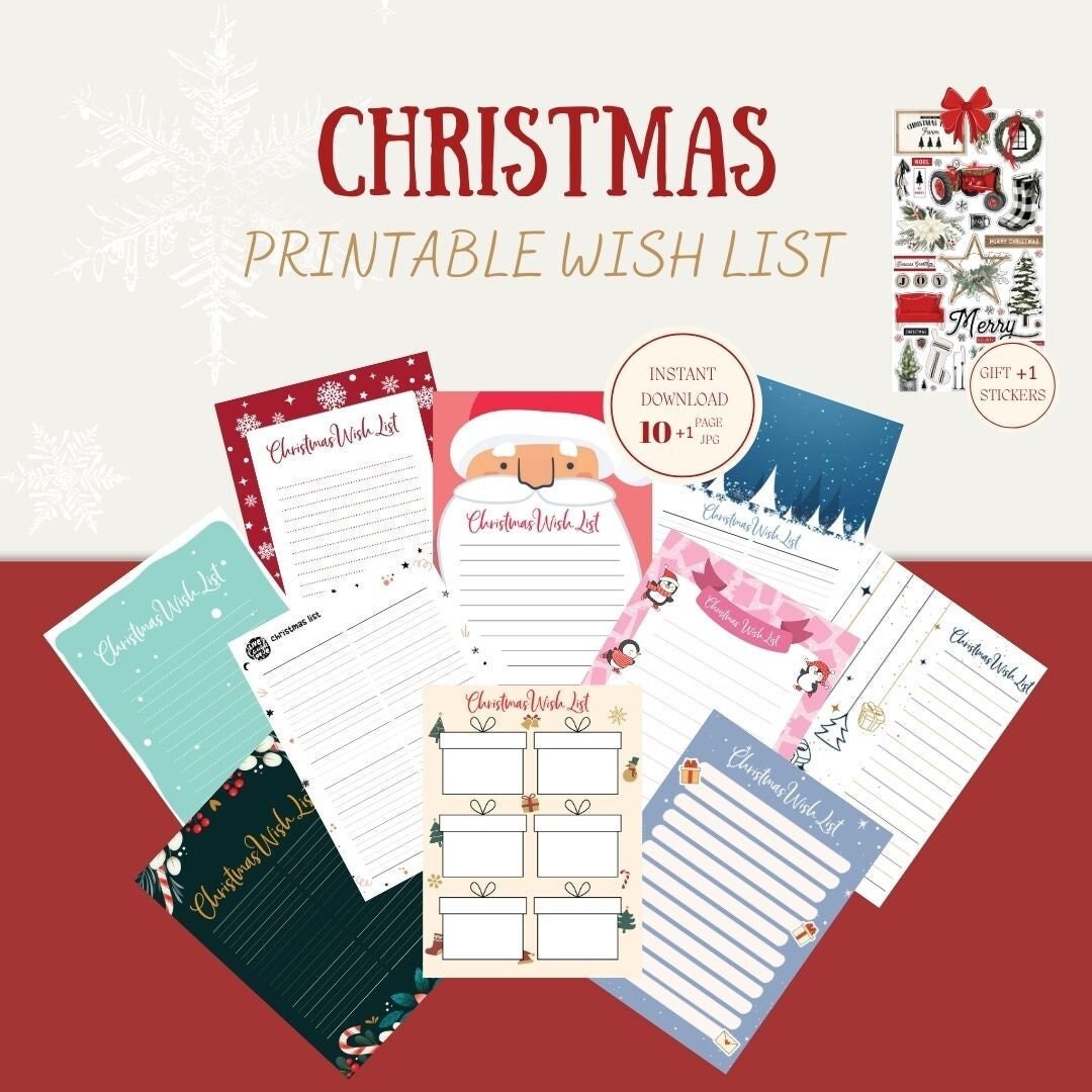 Christmas Wish List Christmas Letter to Santa Wish List - Etsy