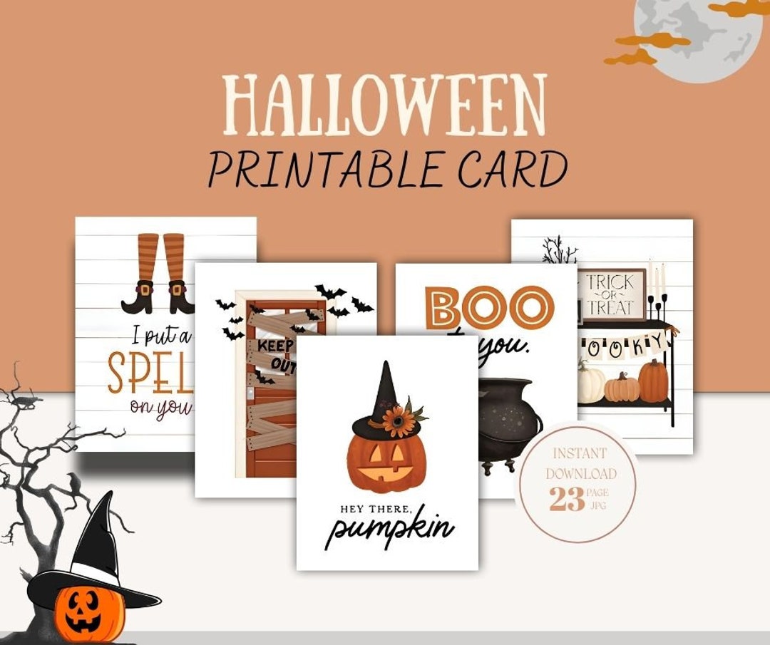 Halloween Greeting Card Set of 23 Cards Halloween Cards for Kids ...