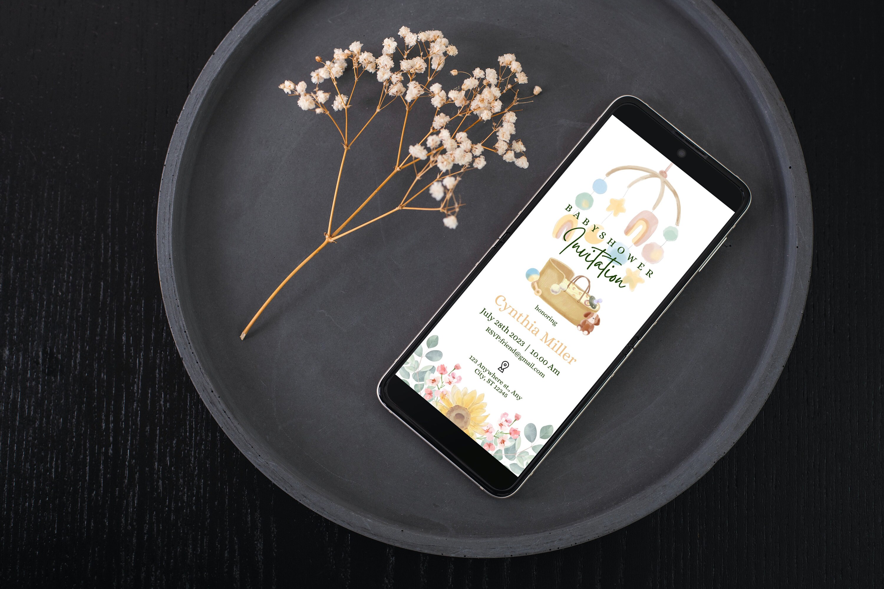 Baby Shower Invitation Ecard Template - Easily Edited and Shared Within ...