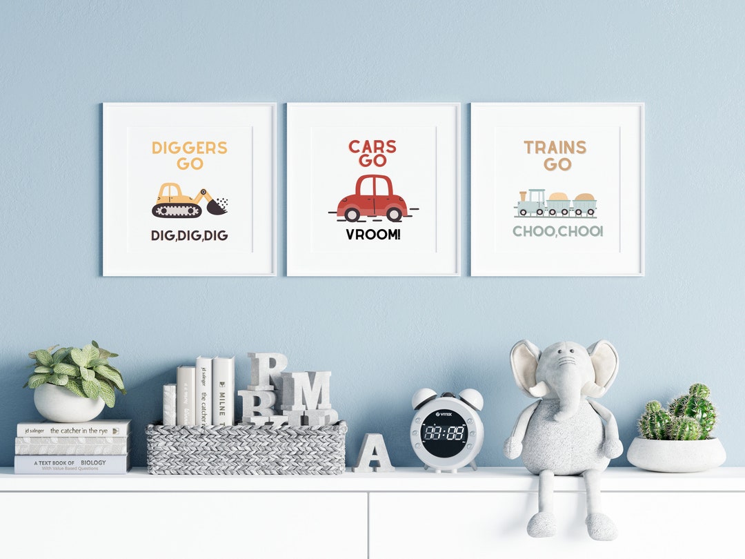 Car Printable Art, Set of 3 Printable Posters, Boys Printable Art, Car ...