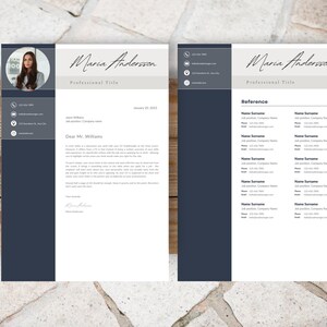 Resume Template With Photo, Professional Resume Template for Canva ...