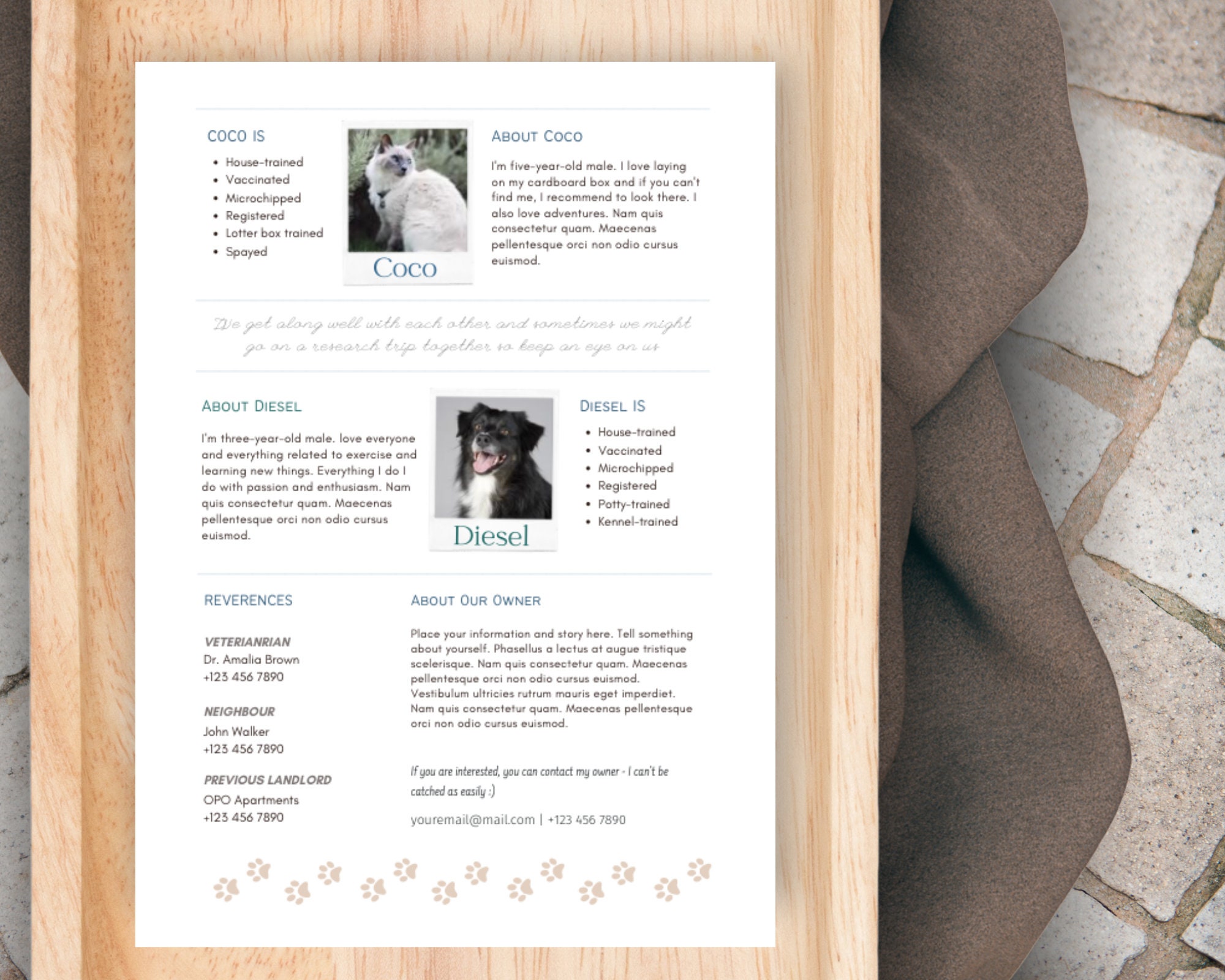 Resume Template With Photo for Pets, Editable in Canva, Pet Resume ...