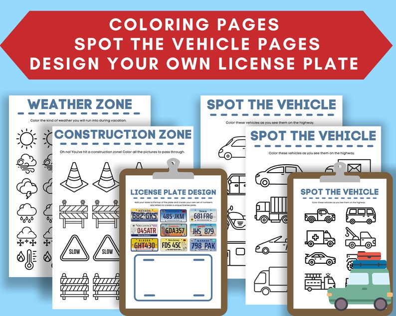 Printable Road Trip Activity Pack Kids Travel Games & - Etsy