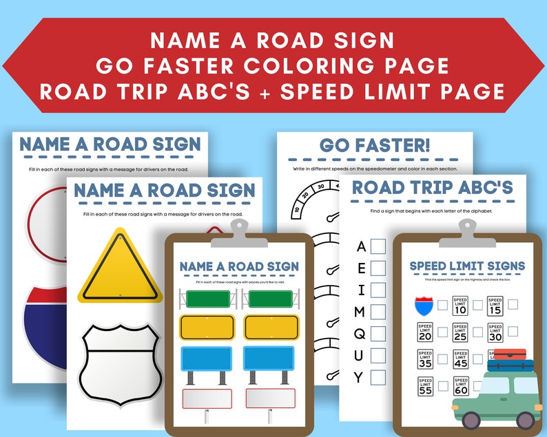 Printable Road Trip Activity Pack Kids Travel Games & - Etsy