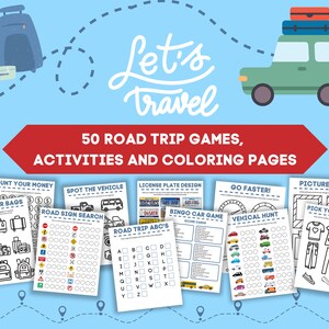Printable Road Trip Activity Pack Kids Travel Games & - Etsy