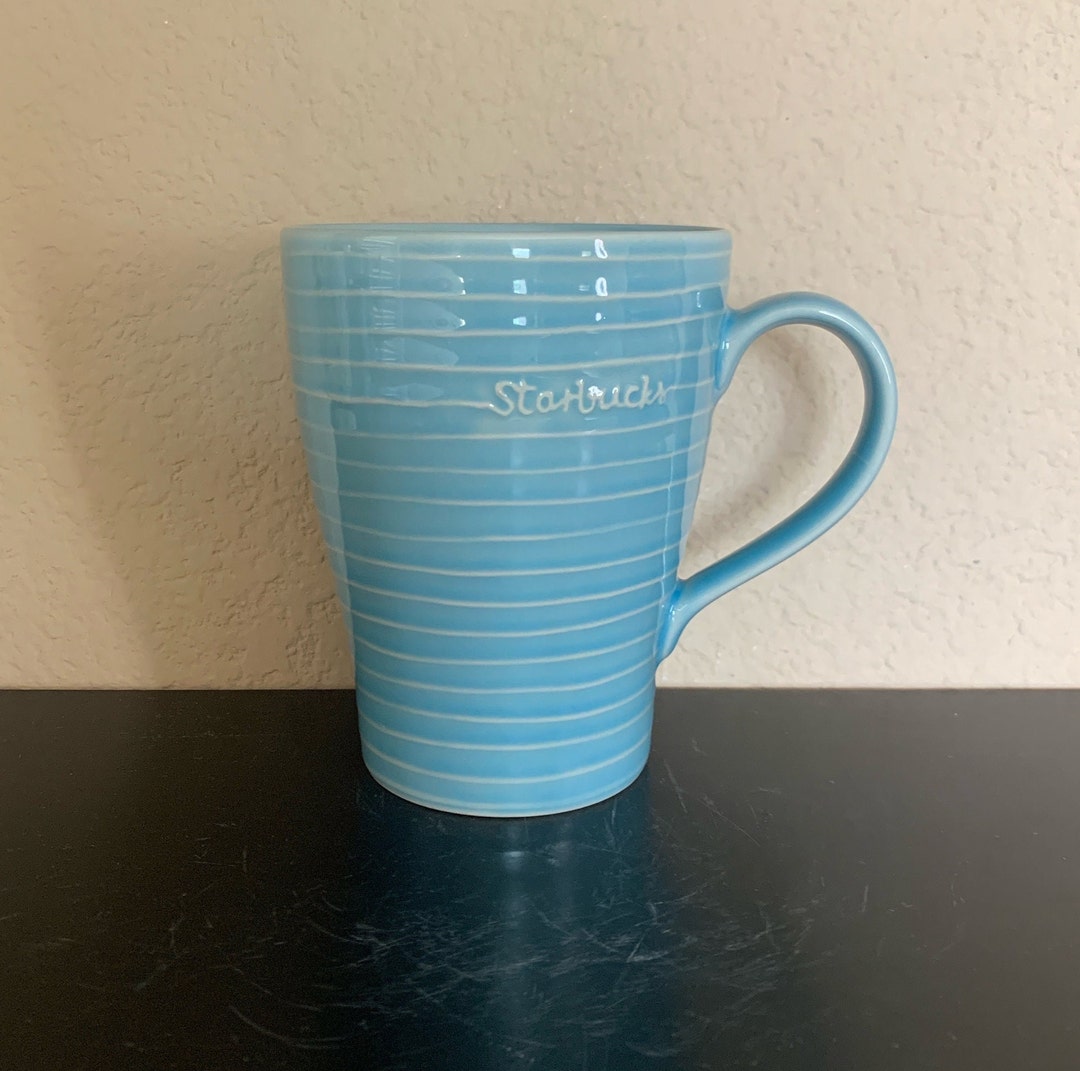 STARBUCKS Design House STOCKHOLM Embossed Ribbed Light Blue Coffee Mug ...