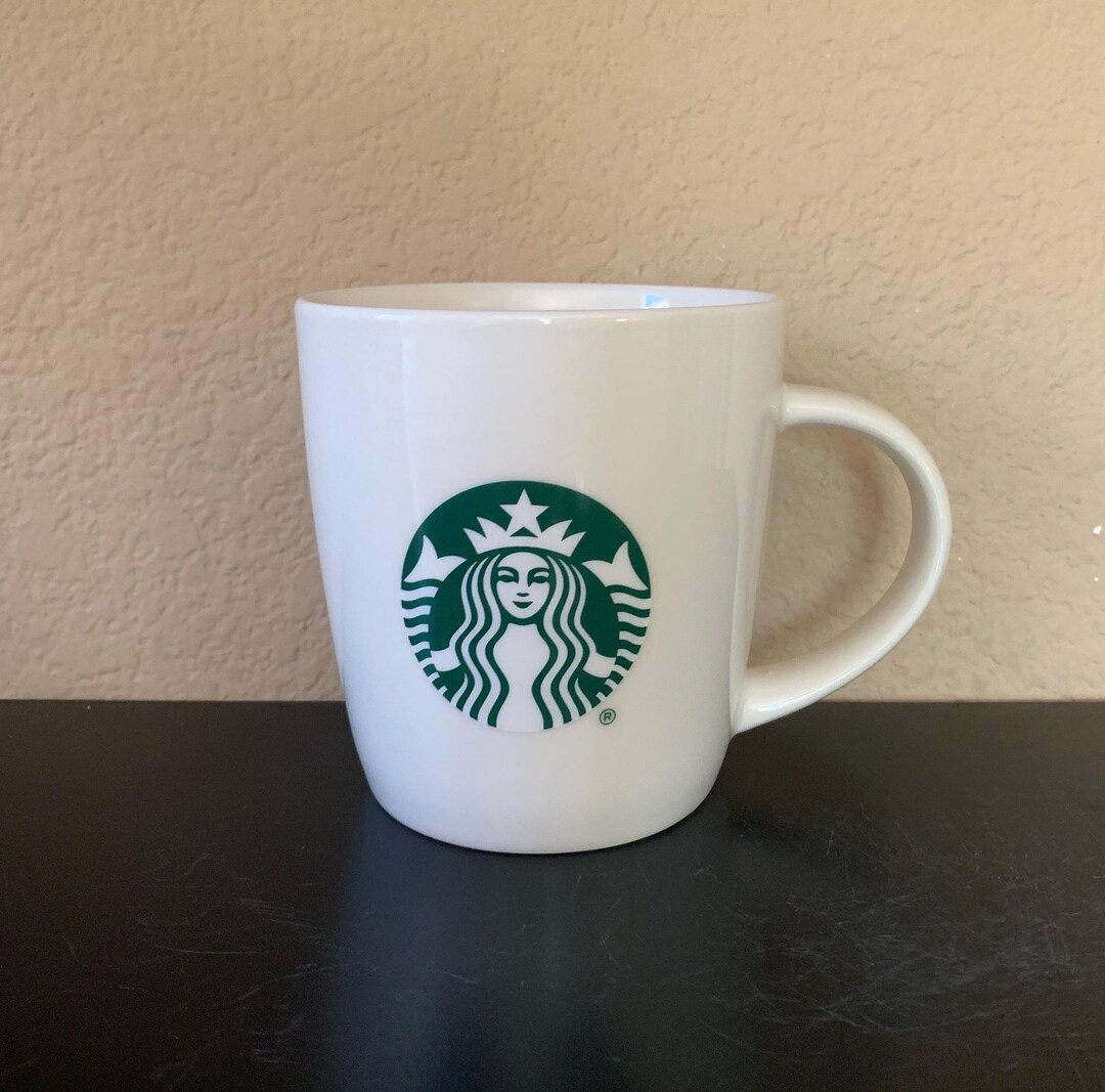 STARBUCKS White With Mermaid Log Coffee Mug / Tea Cup 12 Oz. - Preowned ...
