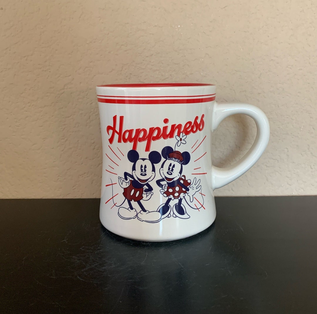 DISNEY HAPPINESS Mickey Mouse and Minnie Mouse Coffee Mug / Tea Cup 14 ...
