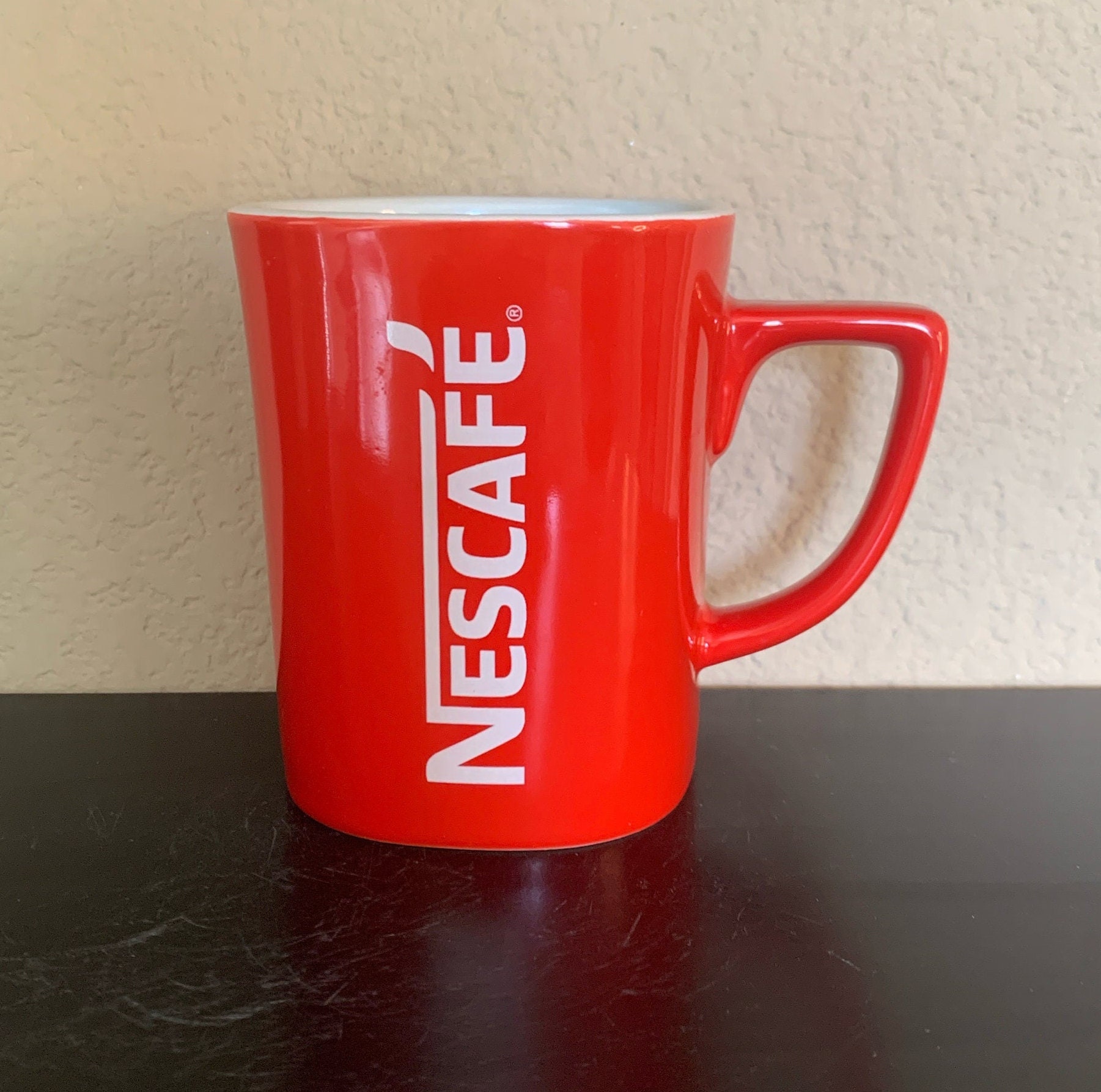 NESCAFE RED ICONIC Classic Ceramic Square Coffee Mug / Tea Cup 12 Oz ...