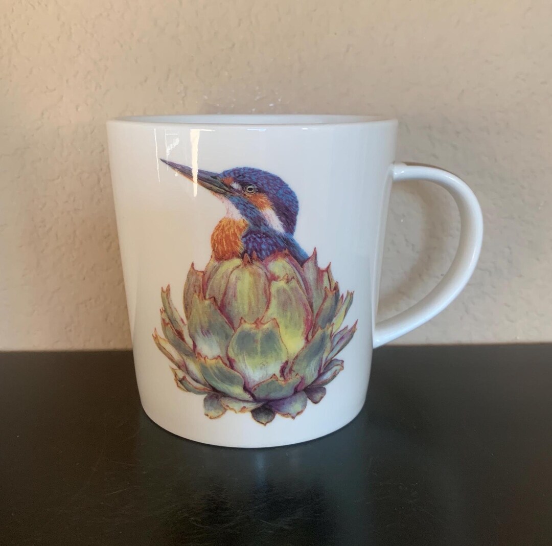 PPD VICKI SAWYER Artichoke Hummingbird New Bone China Coffee Mug / Tea ...
