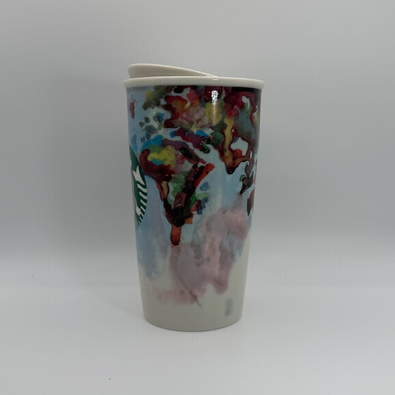 STARBUCKS TRAVEL Shelby Kregel World Map Barista Art Mug With White ...