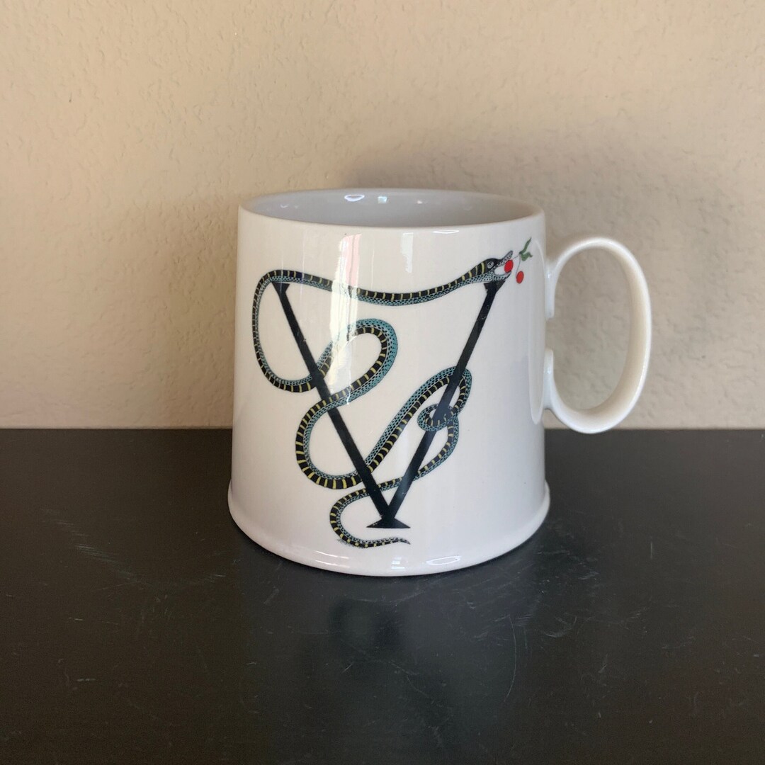 ANTHROPOLOGIE Drawing by FLORENCE BALDUCCI Letter V Viper Coffee Mug ...